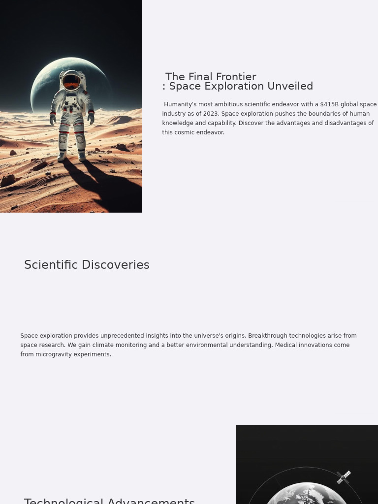 The Final Frontier Space Exploration Unveiled | PDF