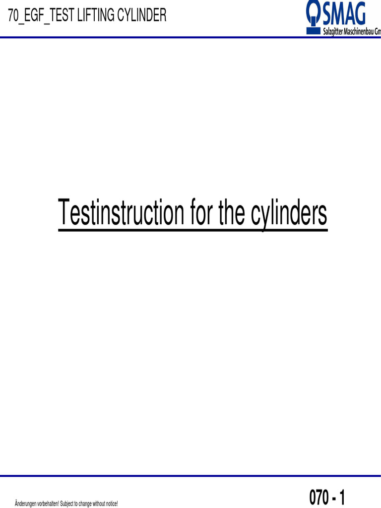 Smag Grab 070 - Egf - Test Lifting Cylinder | PDF | Gas Technologies ...