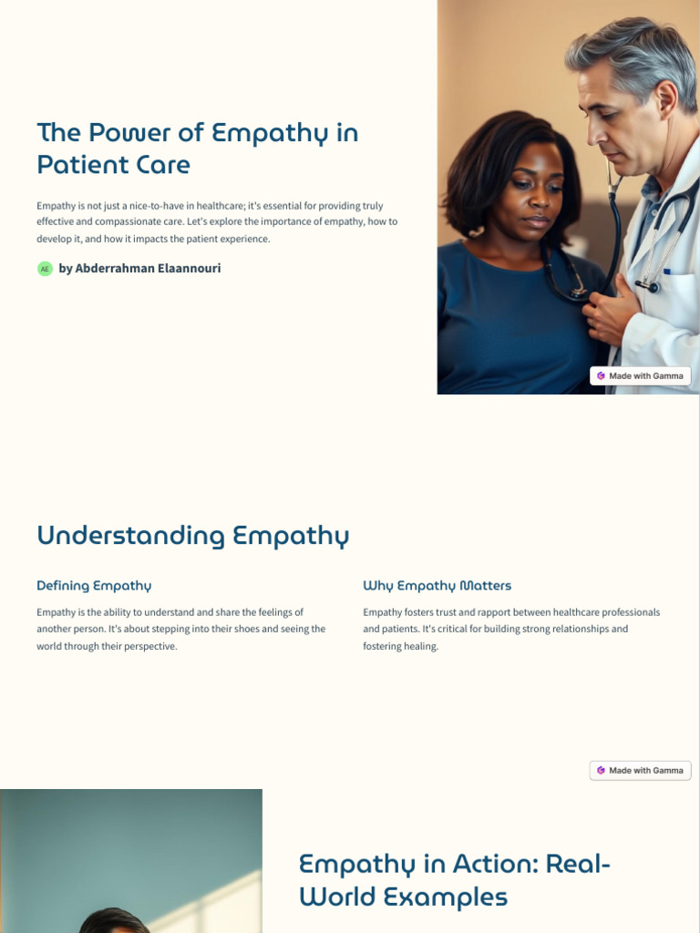 The Power of Empathy in Patient Care | PDF | Empathy | Nonverbal ...