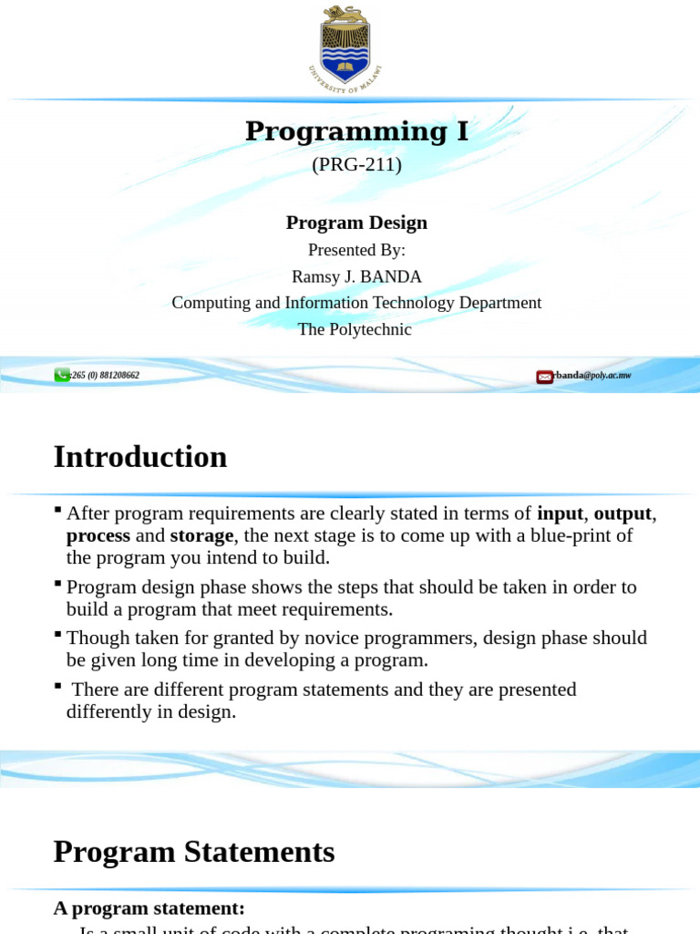 3- Program Design_b27eb11cc4787c7207d89315280c9a99 | PDF | Computer Program | Programming