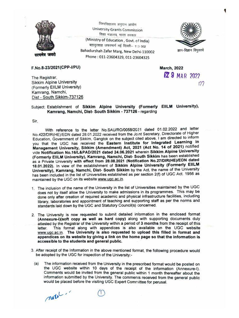 UGC Letter | PDF