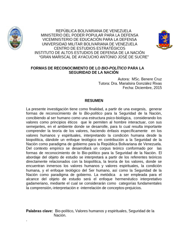 Modelo de Resumen (Tesis Benere) | PDF