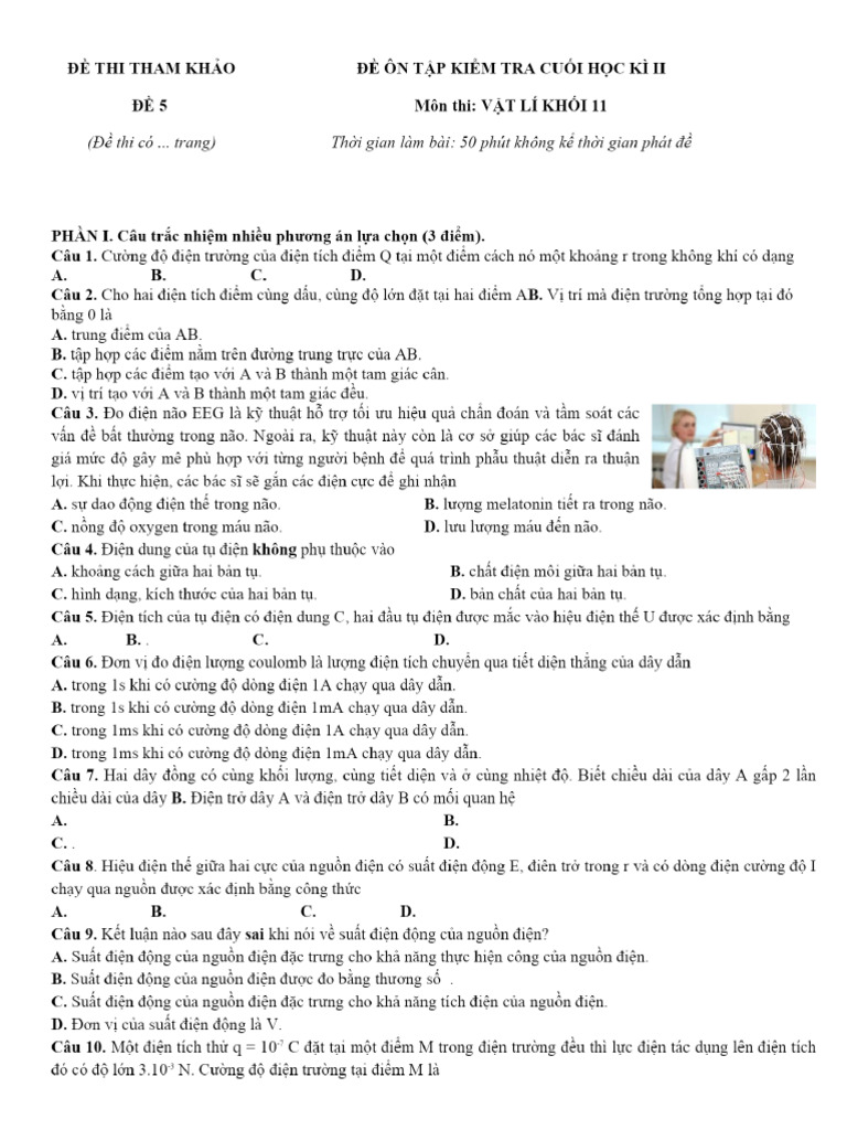 ĐỀ 5 - CK2 LÝ 11 - ForM 2025. | PDF