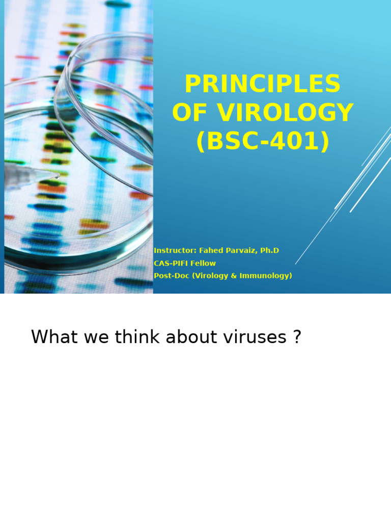 Lecture-1 Introduction to Virology | PDF | Virus | Bacteriophage