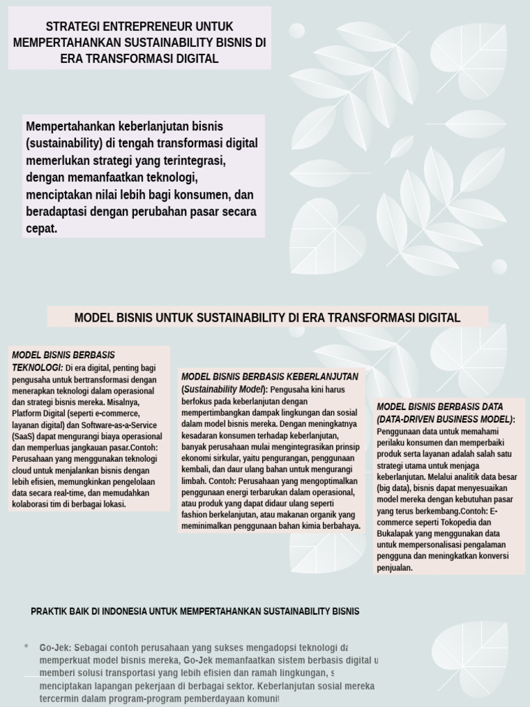 Model Bisnis Entrepreneurship Di Era Digital Transformation | PDF