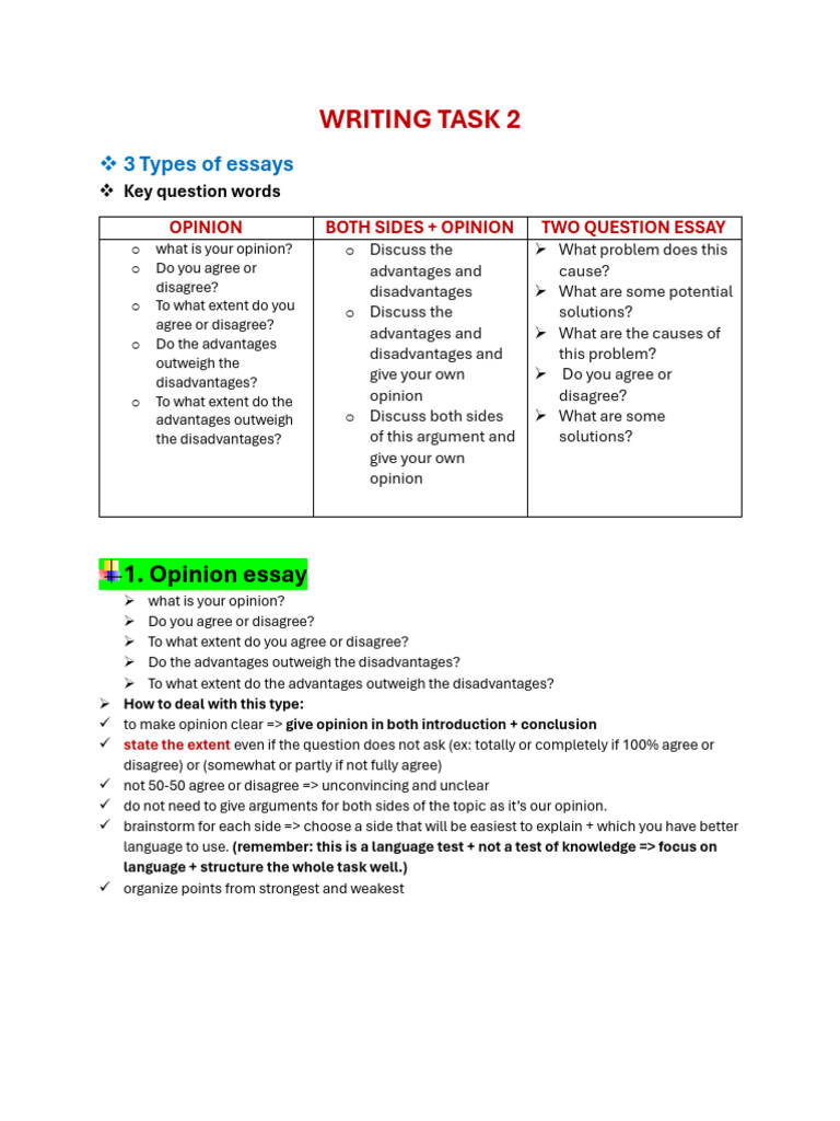VSTEP Writing Task 2 Guide | PDF | Essays | Reason