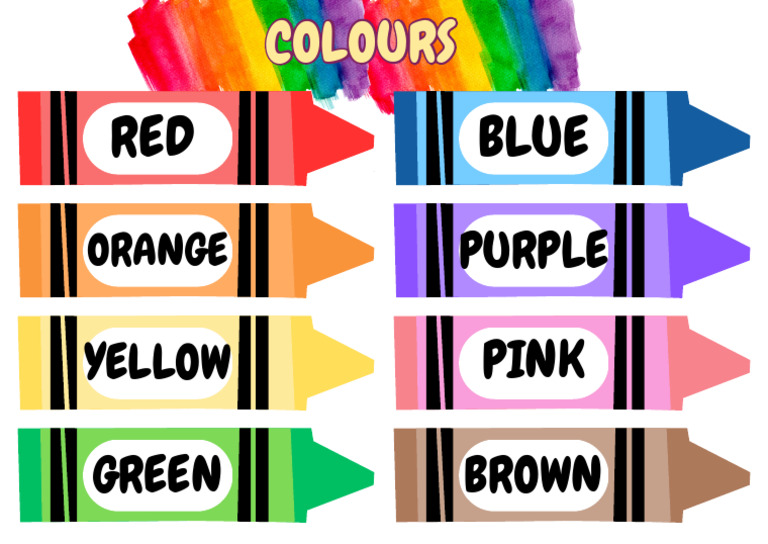 Small Crayon Color Flashcards in Colorful Illustrative Style | PDF
