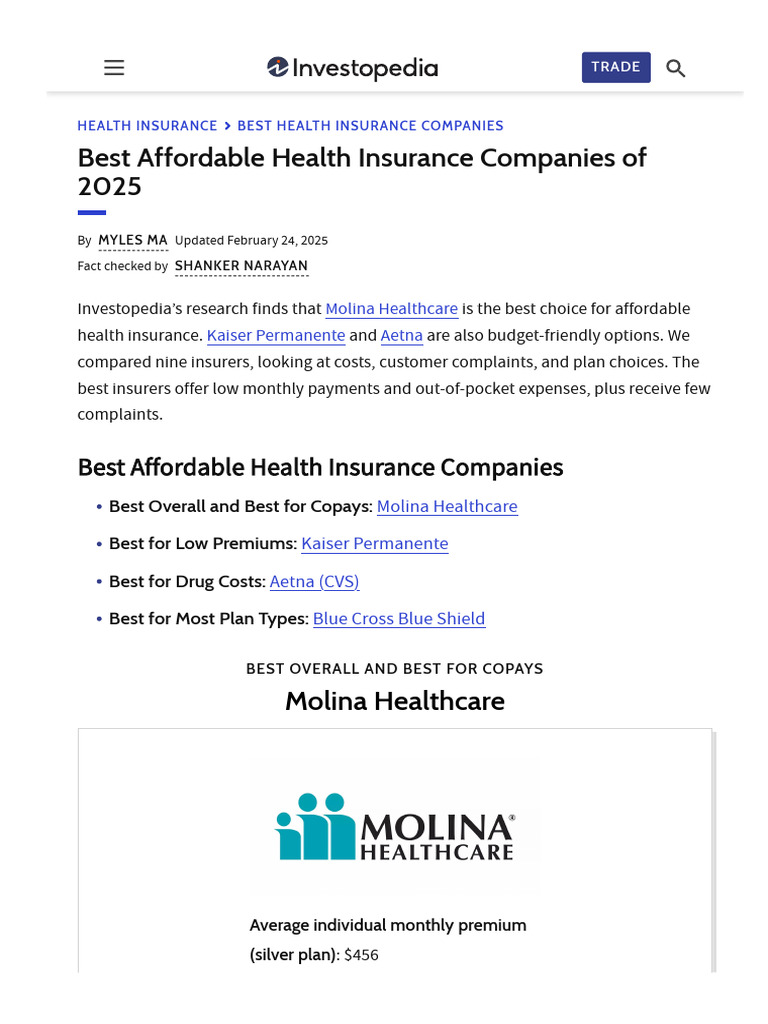 The Best Affordable Health Insurance Companies | PDF | Deductible ...