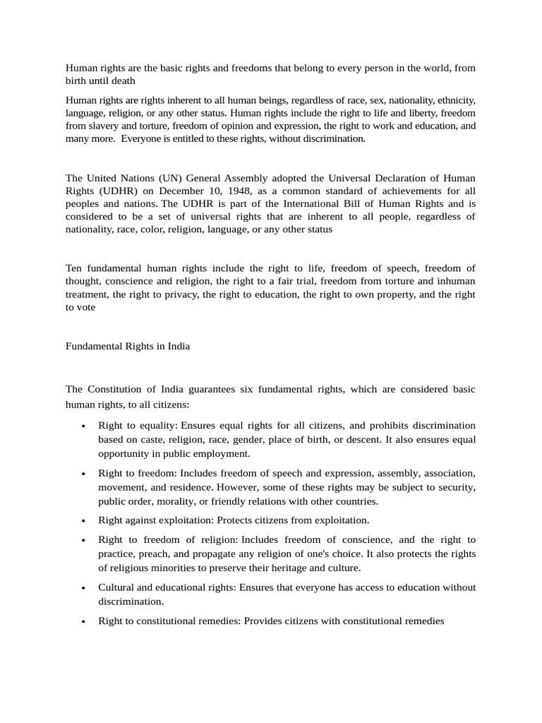 Overview of Human Rights and Violations | PDF | Human Rights | Social ...