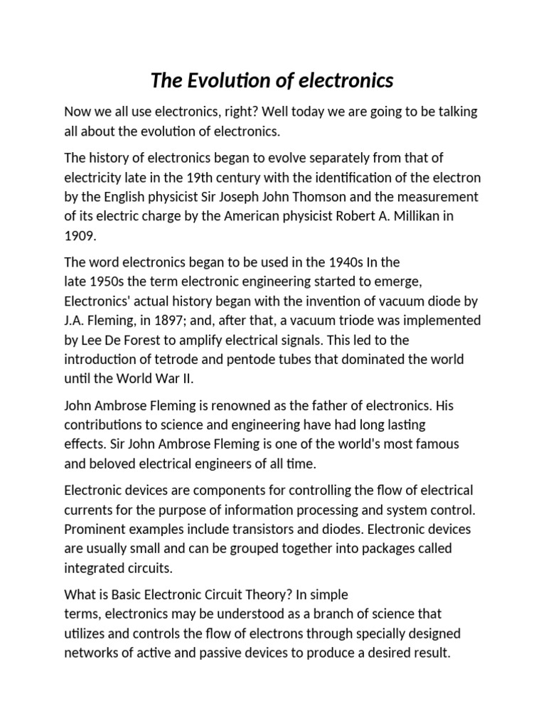 The Evolution of Electronics | PDF