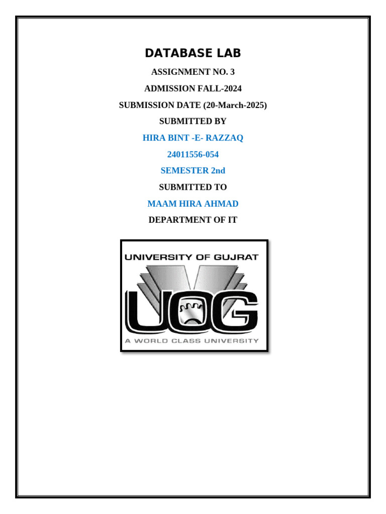 Database Lab Task 3 (24011556 - 054) | PDF