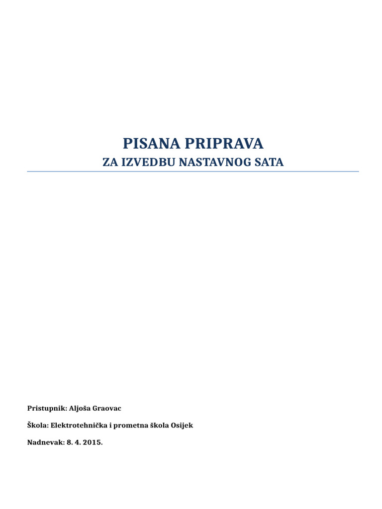 5.sat 8.4.2015. Jezična Provjera I Pretraživanje Dokumenta. Priprema Dokumenta Za Ispis - Ons | PDF