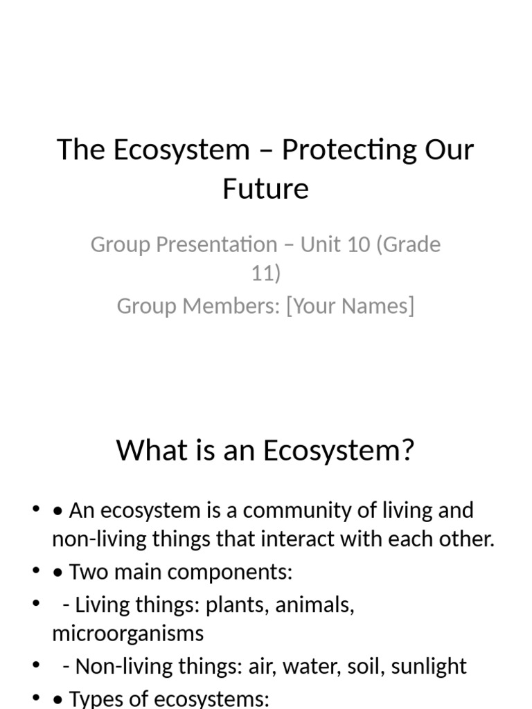 The Ecosystem Presentation | PDF
