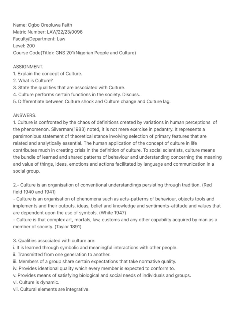 Ogbo Oreoluwa Faith GNS 201 | PDF | Idea | Knowledge