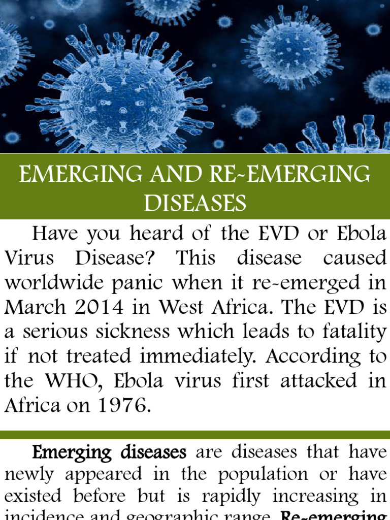 Emerging and Re Emerging Diseases | PDF | Influenza | Influenza A Virus Subtype H1 N1