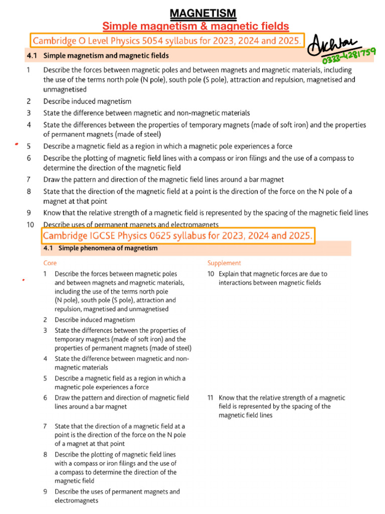 4.1 Simple magnetism & magnetic fields | PDF | Magnet | Magnetism