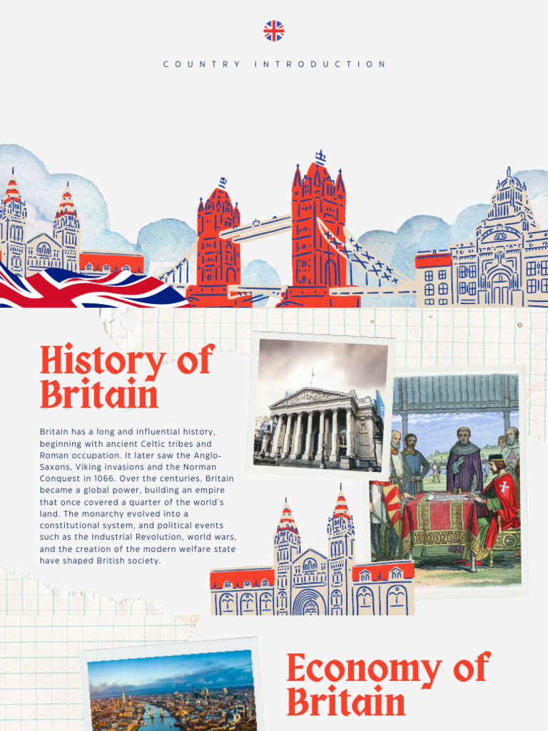 Britain Introduction Presentation in Blue and Red Informative Style PDF ...