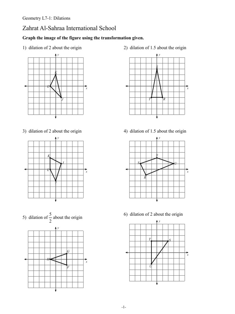 Geometry Transformations: Dilations Guide | PDF | Geometry ...