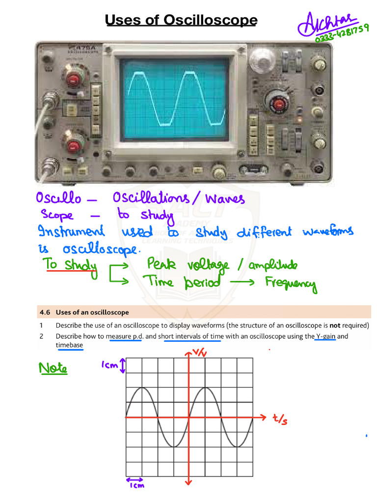 4.6 Uses of Oscilloscope | PDF | Physical Quantities | Computer Engineering