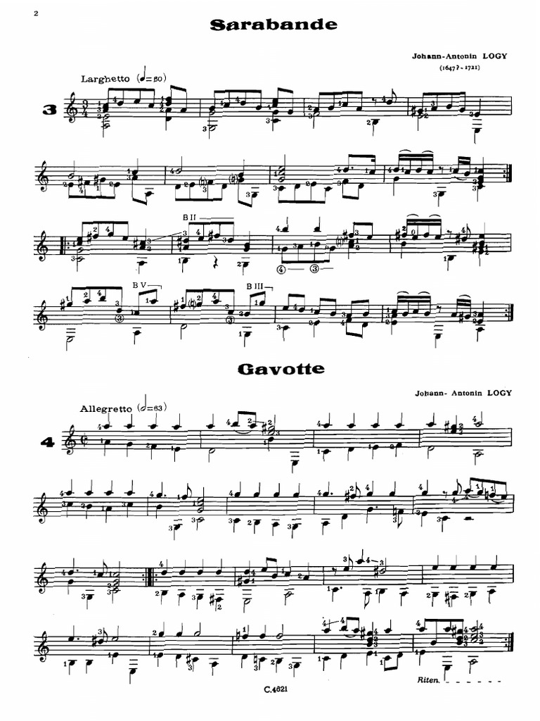 Sarabande Et Gavotte | PDF