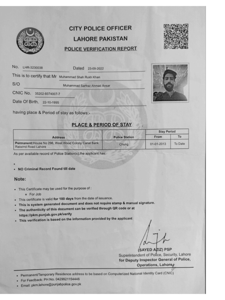Police Verification | PDF