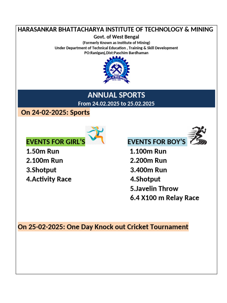 Annual Sports Events 2025 | PDF