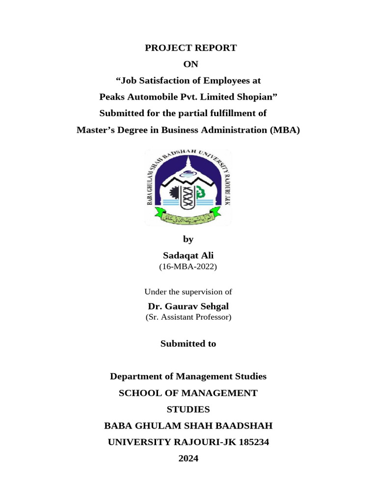 Bablu PDF FINAL_merged-1 | PDF | Job Satisfaction | Attitude (Psychology)