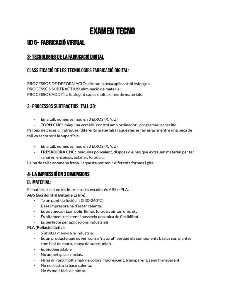 Resum Examen Tecno | PDF