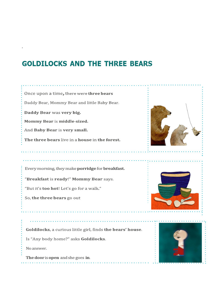 Goldilocks and The Three Bears Primaria Ingles Continuemos Estudiando 1 ...