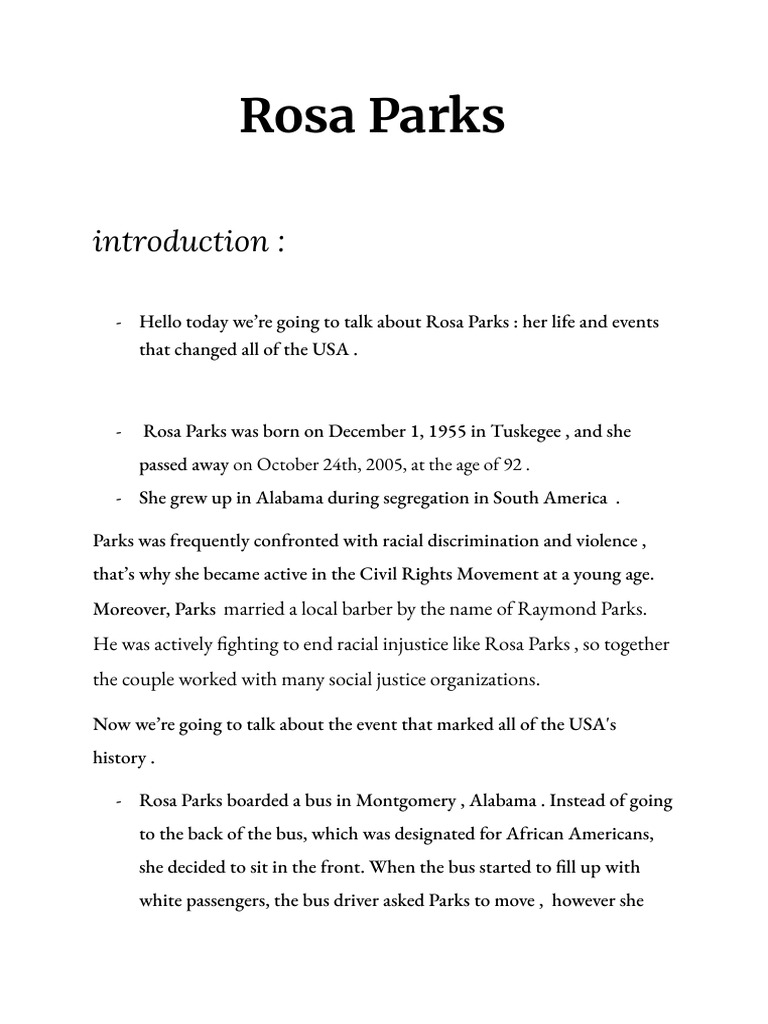 Rosa Parks: Civil Rights Icon | PDF