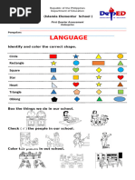 Kindergarten Assessment Test Sample | PDF | Cognition | Learning