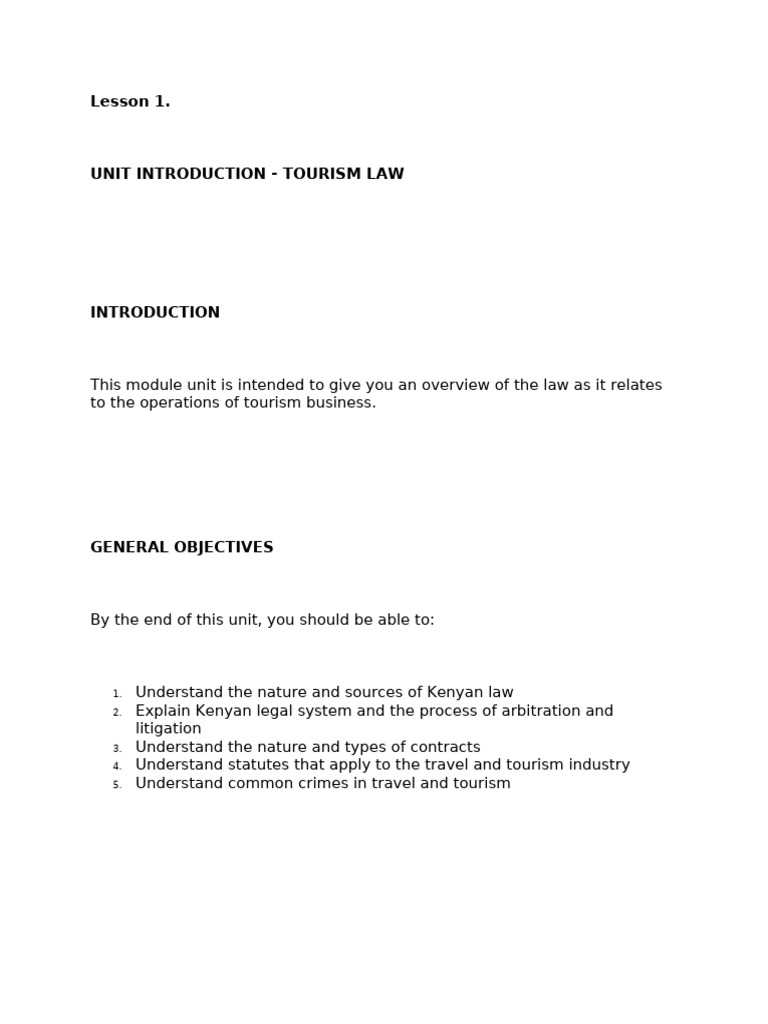 Tourism Law | PDF | Precedent | Burden Of Proof (Law)