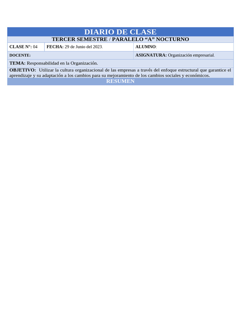 Diario de Clase 4 | PDF