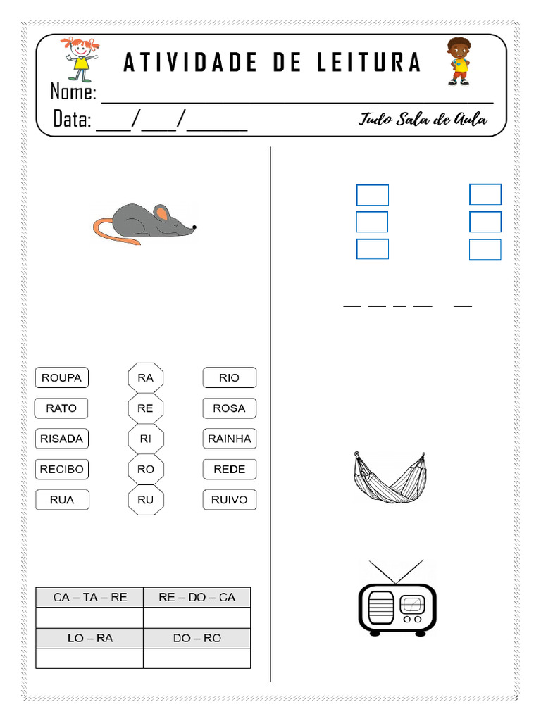 Atividade - Ra Re Ri Ro Ru - Tudo Sala de Aula | PDF