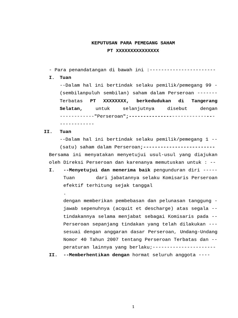 DRAFF PENGUNDURAN DIRI | PDF