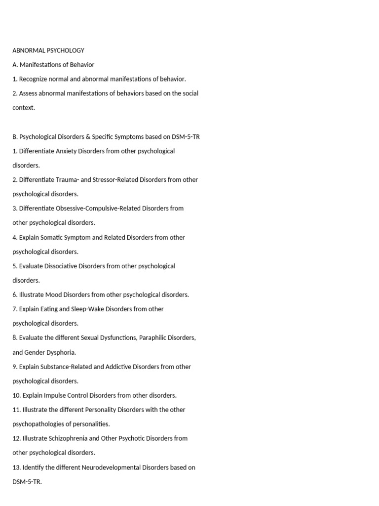 Reviewer - Abnormal Psychology | PDF | Mental Disorder | Psychology