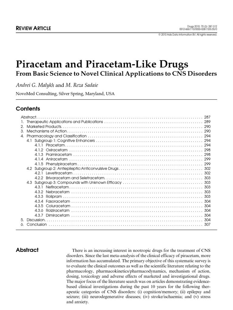 Piracetam and Piracetam Like Drugs From Basic.4 | Nmda Receptor | Medicine