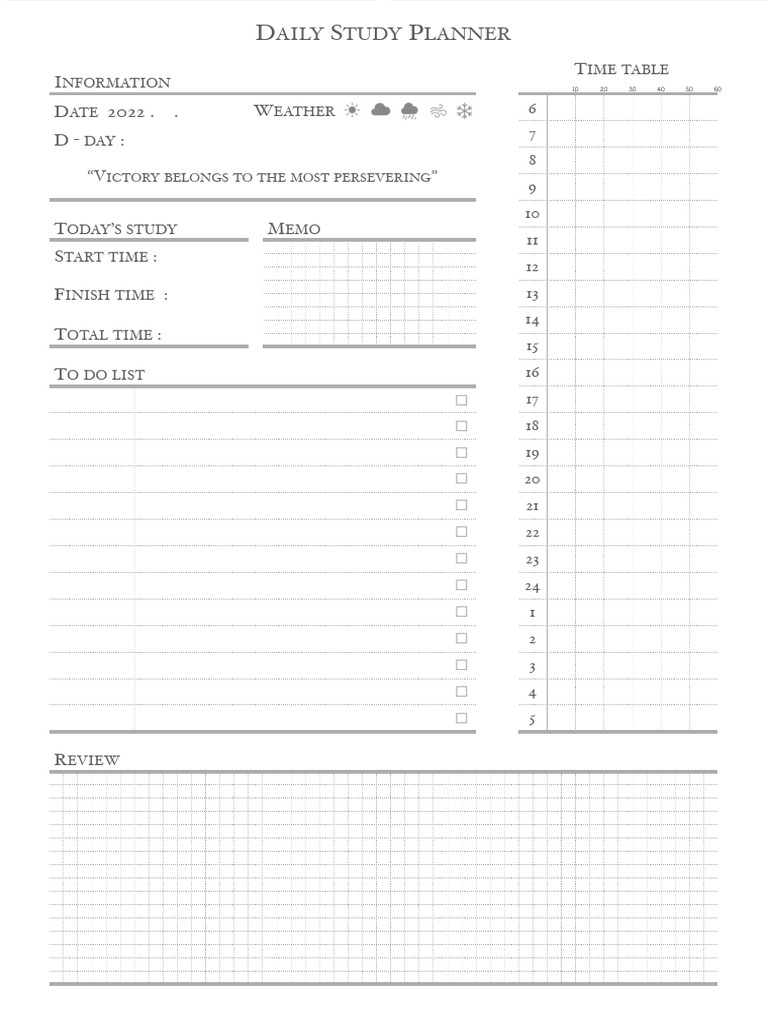 Simple Study Planner Ver1 | PDF