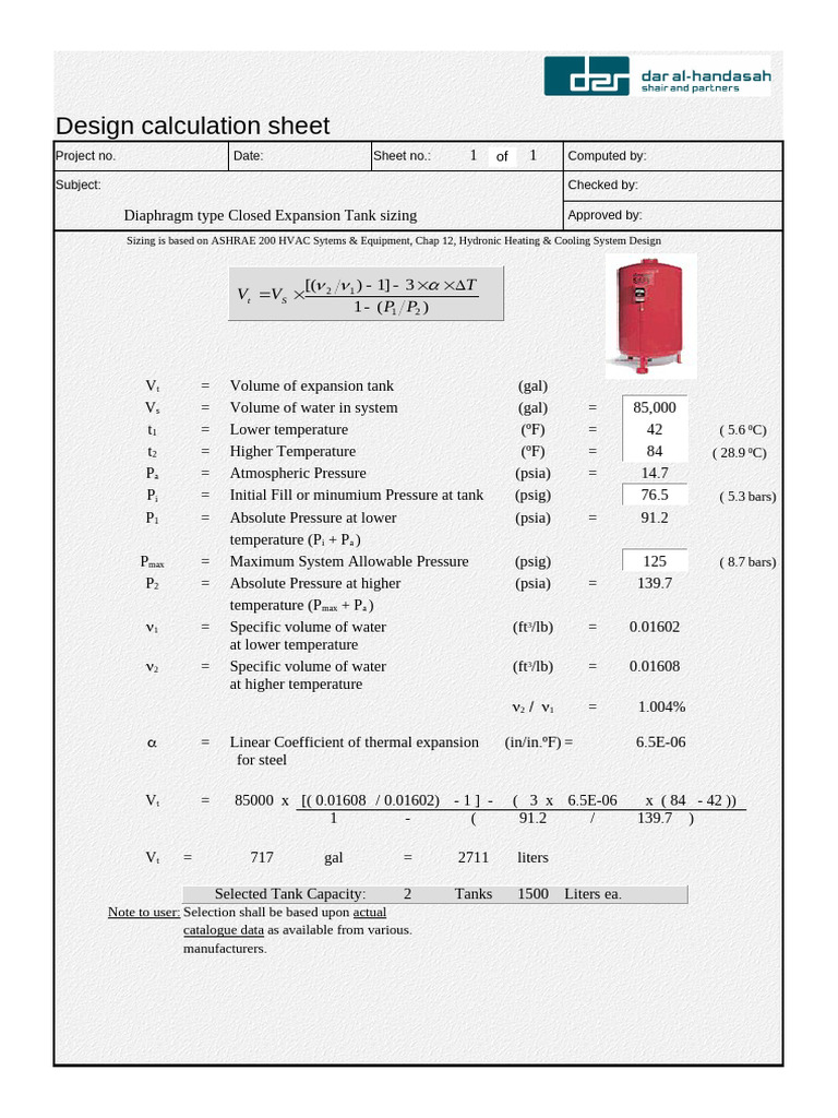 Hydronic Expansion Tank Sizing Guide | PDF | Pressure | Pressure ...