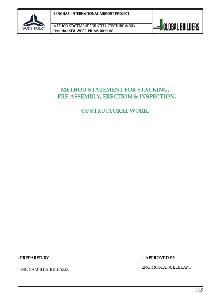 Vdocuments - MX Method Statement For Structural Erection | PDF ...