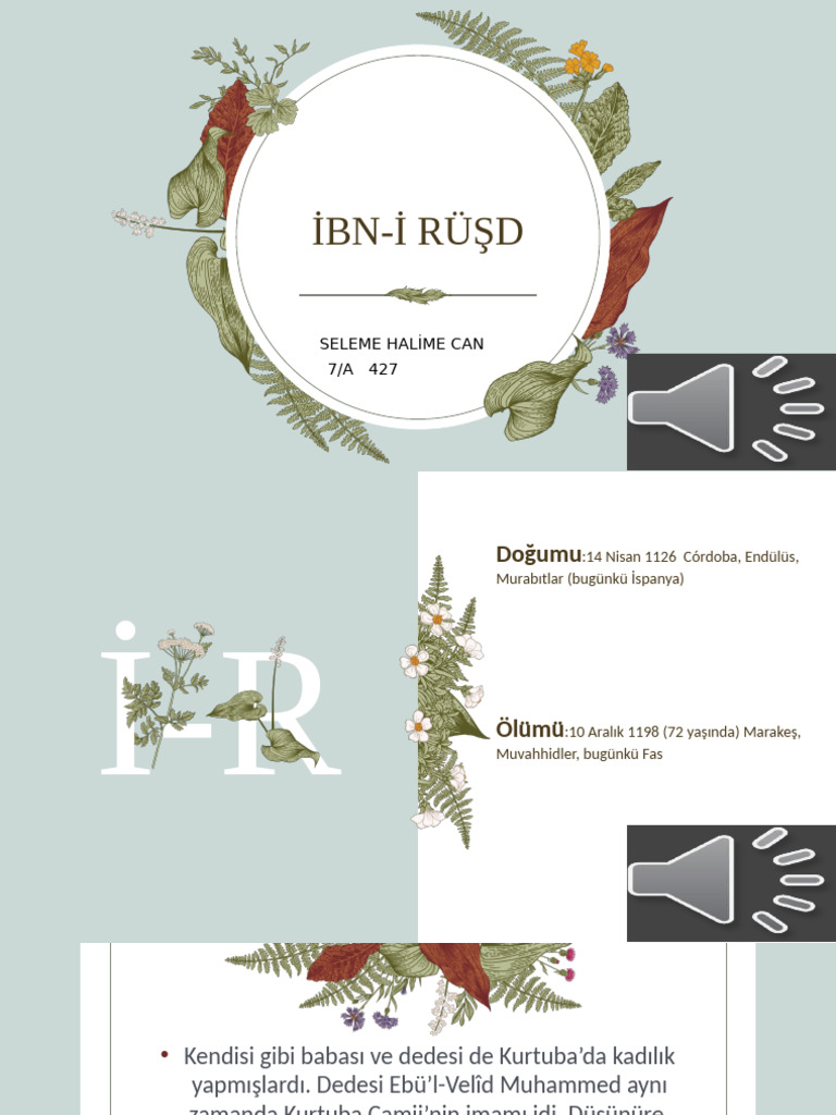 i̇bn-i̇ Rüşd Slayt | PDF