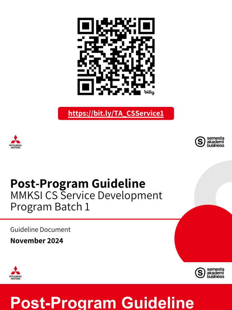 (Instruksi Post-Program) MMKSI - CS Service Development Program Batch 1 | PDF