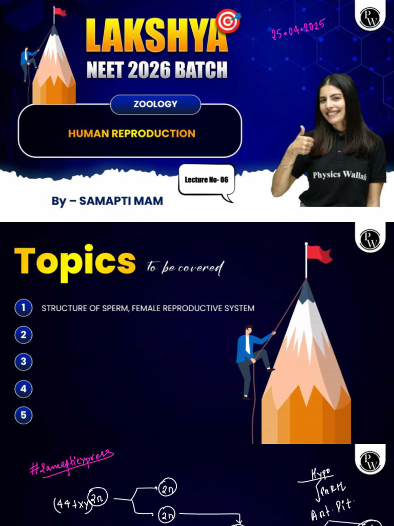 Human Reproduction 06 - Class Notes - Lakshya NEET 2026 | PDF