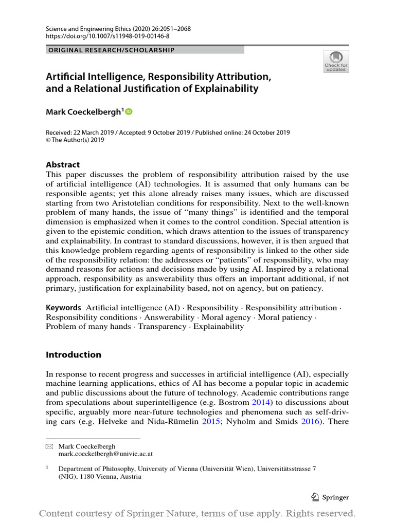 Artificial Intelligence Responsibility Attribution | PDF | Artificial Intelligence ...