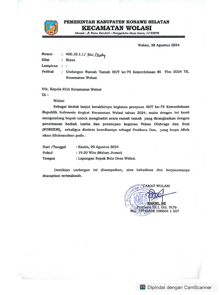 Undangan Ramah Tamah | PDF