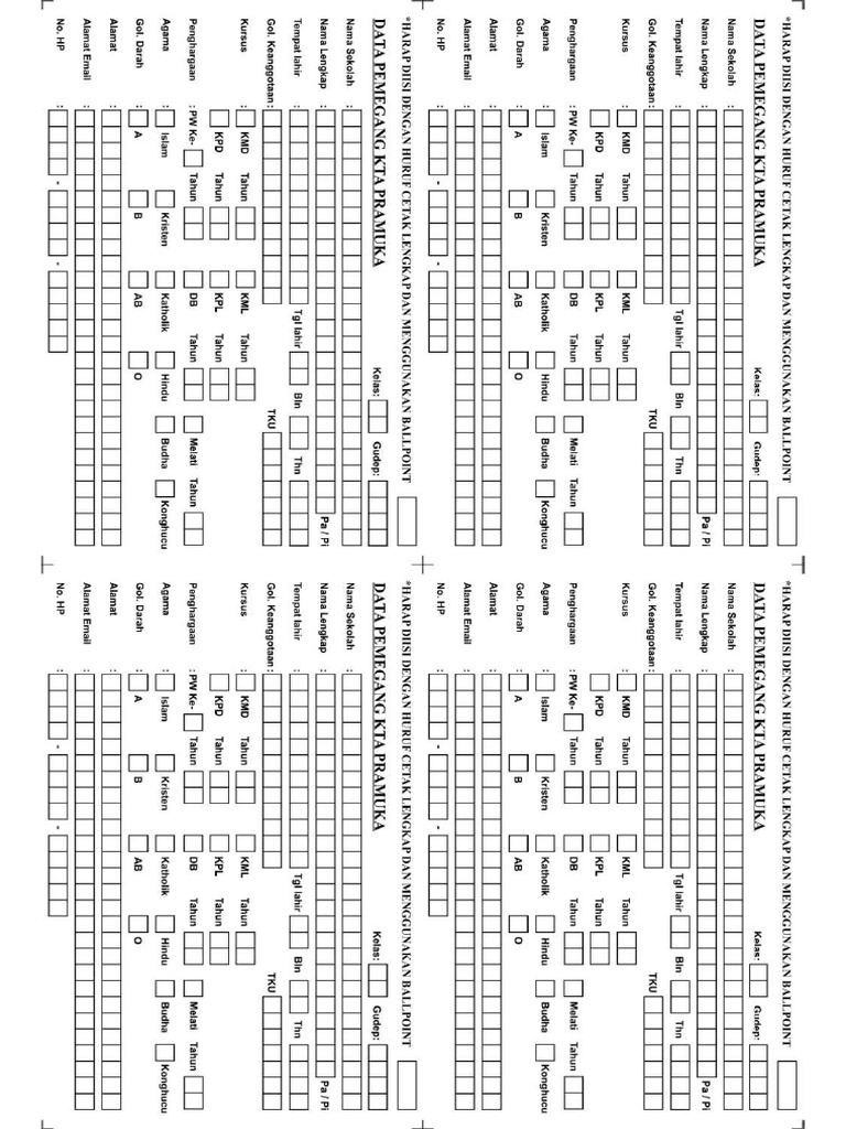 Blangko BiodataKTA | PDF