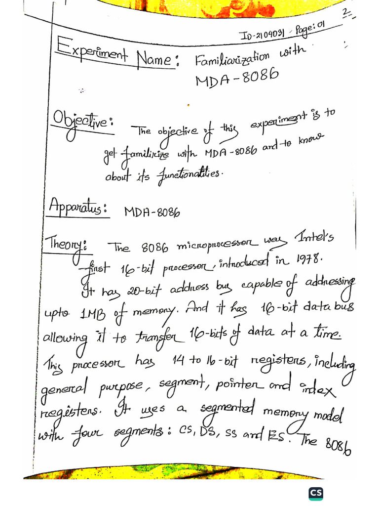 Microprocessor Lab 1 | PDF