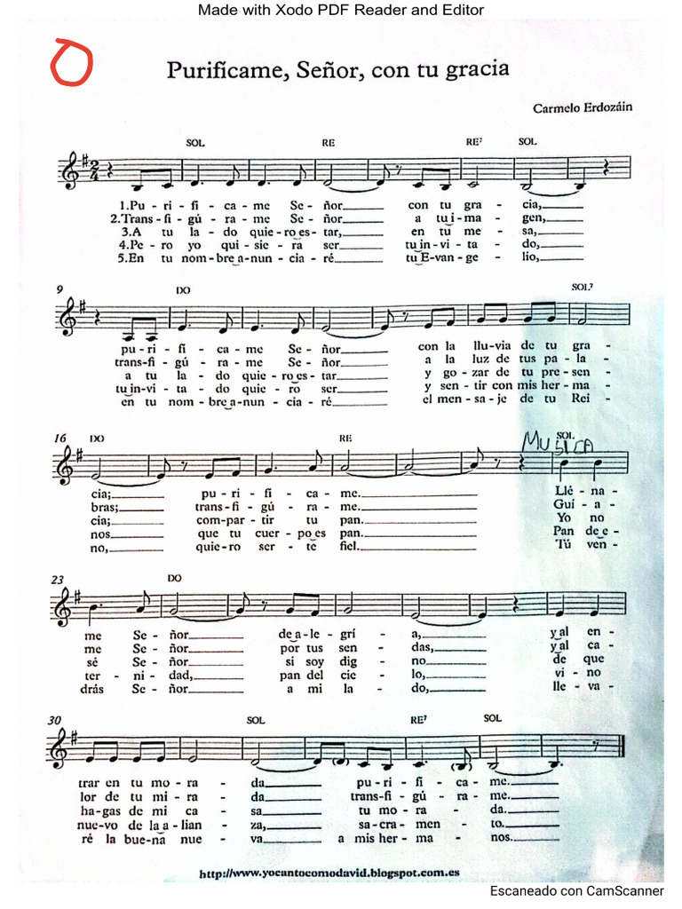 Purificame Señor Con Tu Gracia | PDF