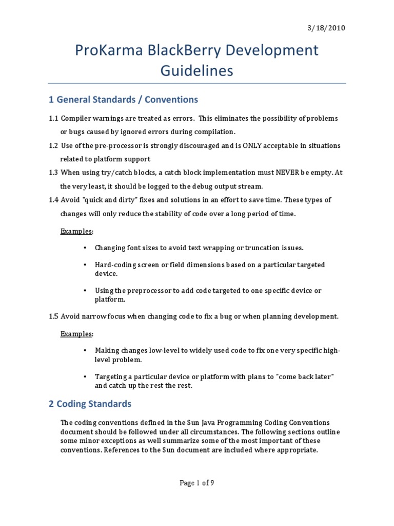 Blackberry Development Guidelines | PDF | Java (Programming Language ...