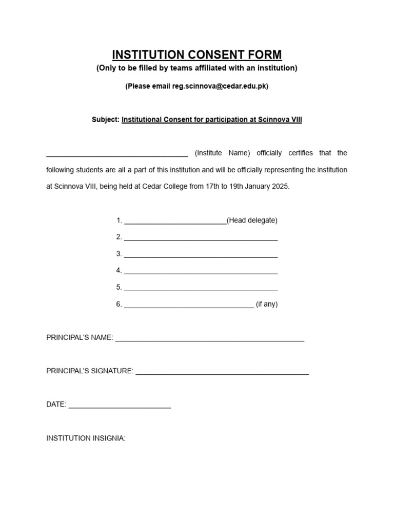 Institutional Consent Form (2) | PDF